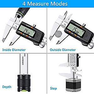 eSynic Digital Vernier Caliper 200 mm/ 8 Inch Stainless Steel Electronic Caliper Fractions/Inch/Metric Conversion Measuring Tool for Length Width Depth Inner Diameter Outer Diameter