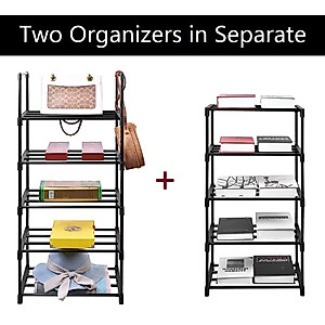 Easyhouse 10 Tier Metal Sturdy Shoe Rack, Narrow Tall Shelf Organizer for Entryway, Closet, Bedroom