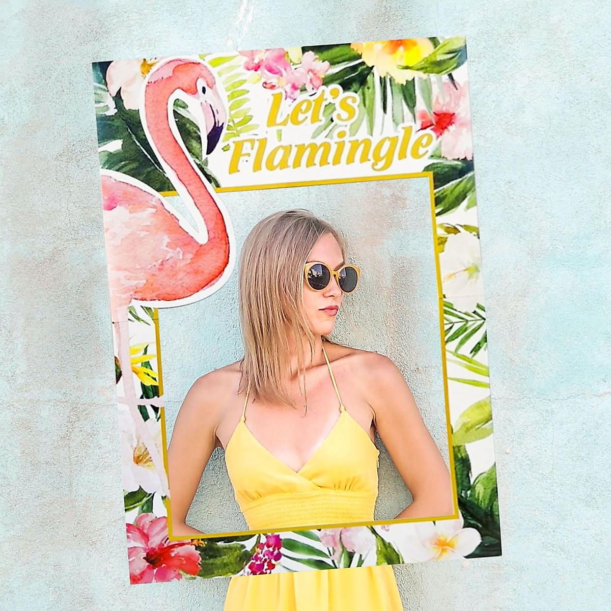 LaVenty Flamingo Bridal Shower Photo Prop Frame Tropical Bridal Shower Photo Booth Bridal Shower Photo Booth Flamingo Bridal Shower Photo Prop Bachelorette Photo Prop