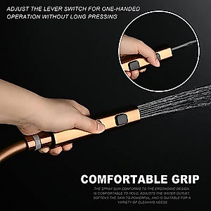 MINJING 2in1 Bidet Sprayer for Toilet with Paper Holder, Hot and Cold Brass Rough-in Valve, Stainless Steel Handheld Bidet Attachment Set for Feminine, Pets and Baby Diaper Wash, Rose Gold