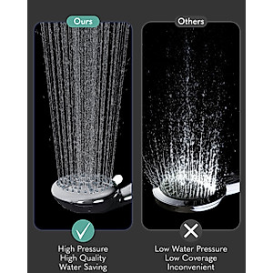 Veken Shower Head with Handheld, 9 Spray Modes Showerhead, High Pressure Water Flow, Multi Sprayer Function Rainfall, Extra 70'' Long Hose Extension, Adjustable Rain Heads Chrome