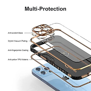 Oqiseven Designed for iPhone 13 Pro Max Case for Women, Luxury Soft TPU Shockproof Protective Phone Case [Military Drop Protection] Cute Cover Slim Thin 6.7 inch, Black