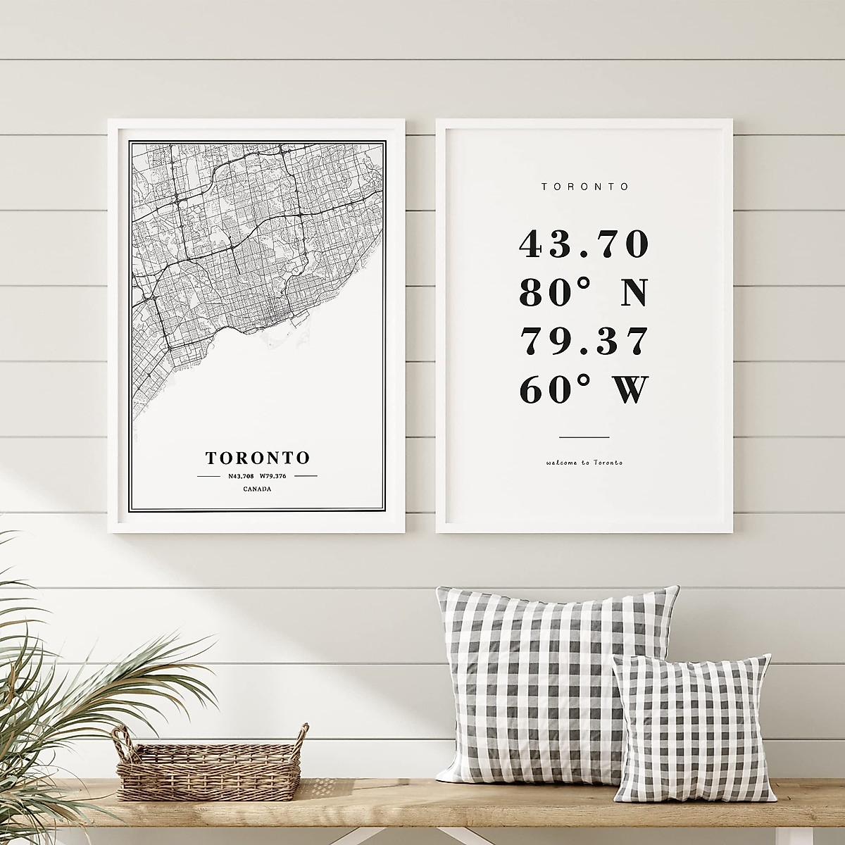 Dear Mapper Toronto Canada View Abstract Road Modern Map Art Minimalist Painting Black and White Canvas Line Art Print Poster Art Print Poster Home Decor (Set of 3 Unframed) (12x16inch)