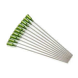 Dispense All - 10 Pack - Dispensing Needle 4" - Blunt Tip Luer Lock (14 Gauge, Olive)