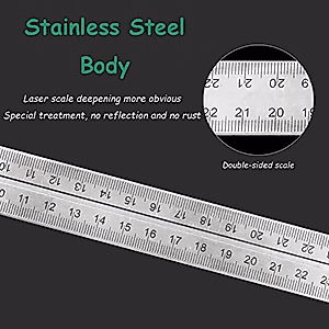 300mm (12") Combination Square Ruler, 1PC Adjustable Engineers Combination Try Square Set, Right Angle Ruler, Stainless Steel Finished Ruler, for Measurement, Marking, Layout