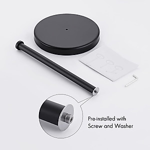 KES Matte Black Paper Towel Holder Countertop, Kitchen Paper Roll Holder Stand with Weighted Base Heavy for Standard or Gaint Rolls SUS304 Stainless Steel Matte Black, KPH202-BK