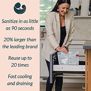 Ameda CleanEase Microwaveable Steam Sterilizer Bags for Baby Bottles & Breast Pump Parts | Microwave Sterilizer for Baby Bottles | Breast Pump Sterilizer Bags | BPA Free | 20 uses per Bag (7 Count)