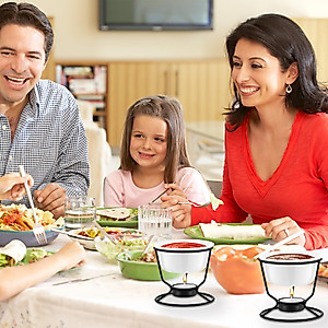 Rossesay 8 Pcs Ceramic Butter Warmers for Seafood Set 4.7oz Butter Warmer with 32 Pcs Tealight Candles for Chocolate Cheese Fondue Melting, Dishwasher Safe, Microwave Safe, Oven Safe, White