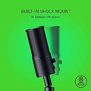 Razer Seiren Emote Streaming Microphone: 8-bit Emoticon LED Display, Stream Reactive Emoticons, Hypercardioid Condenser Mic, Built-in Shock Mount, Height & Angle Adjustable Stand, Classic Black