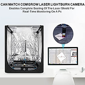 Comgrow 8MP Lightburn Camera Module with Laser Enclosure 750 * 700 * 900mm for Laser Engraver,Easy to Locate Materials,Batch Engraving,Trace Simple Images,Insulates Against Smoke and Odors