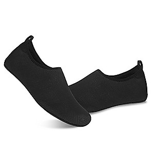 Water Shoes for Womens and Mens Summer Barefoot Shoes Quick Dry Aqua Socks for Beach Swim Yoga Exercise (JH.Black, 40/41)