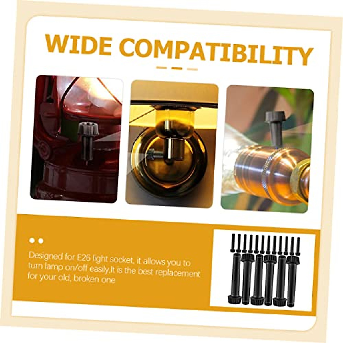 Uonlytech 40 Pcs Lamp Holder Accessories Light Lock Lamp Replacement Lamp Turn Knobs Light Key Lamp Part Light Knobs Replacement Light Bulb Plastic Handle