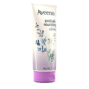Aveeno Positively Nourishing Calming Body Lotion with Lavender, Chamomile, Soothing Oatmeal & Shea Butter, Daily Moisturizing Lotion for All-Day Hydration & Dry Skin Relief, 7 Oz