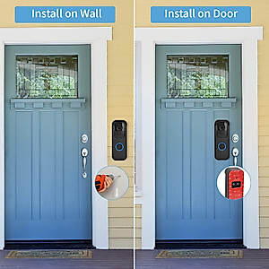 Adhesive Door Mount Compatible with Blink Video Doorbell, No-Drill Mounting Bracket, Accessories for Blink Doorbell Security System - Black