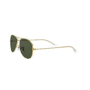 Ray-Ban Men's RB3362 Cockpit Aviator Sunglasses, Gold/G-15 Green, 56 mm