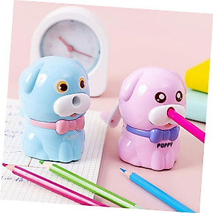 STOBOK Puppy Pencil Sharpener for Kids Manual Pencil Sharpener Mini Cute Manual Pencil Cutter for School Supplies Classroom Stationery Accessories, Pink