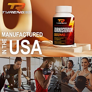 Testosterone Booster, Turkesterone Supplement 1300mg Ultra High Strength (Ajuga Turkestanica Extract Std. to 20% Testosterone), for Athletic Performance & Muscle Mass,120 Capsules