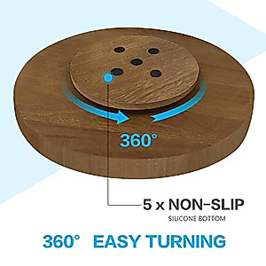 Lazy Susan Turntable Cabinet Organizer, Wood Kitchen Turntable Storage Organizer for Kitchen Cabinets, Pantry, Refrigerator, Counter top, Spinning Counter Storage Organization