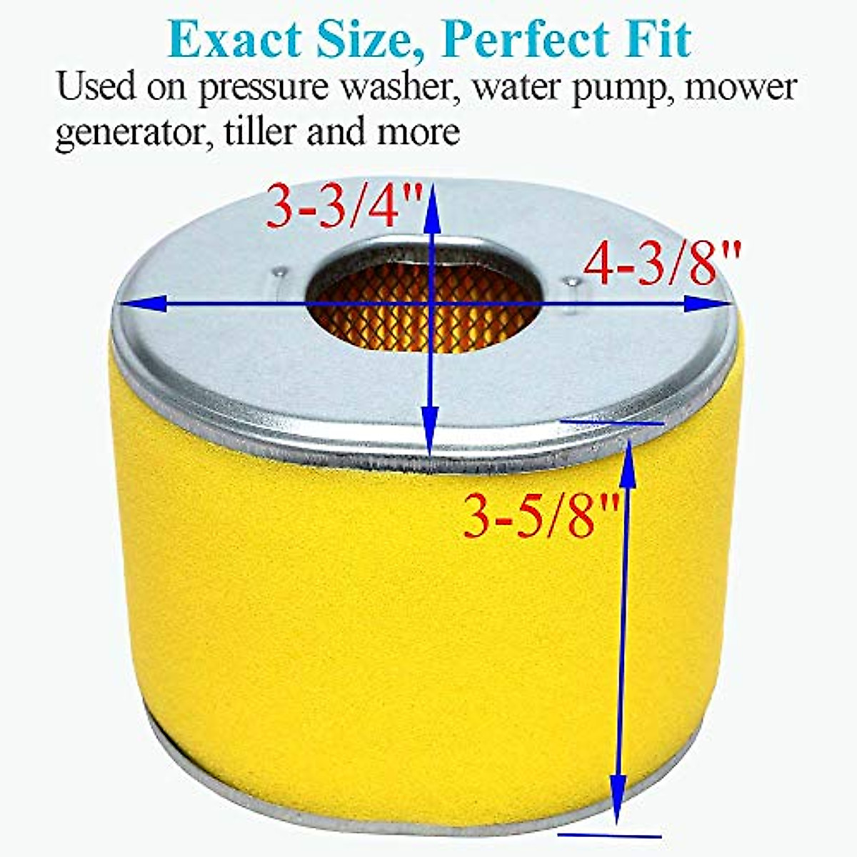 HOODELL 5 Pack 17210-ZE3-505 Air Filter, Professional 17210-ZE3-010 Air Filter with Pre Cleaner, Fit for Honda GX390 13HP GX340 11HP Engine Air Filter