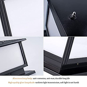 DLGGO European Waterproof IP65 Outdoor Pillar Light Vintage Patio Aisle Lawn Column Light Villa E27 Cap Light Aluminum Acrylic Post Lantern Fence Garden Pedestal Lamp