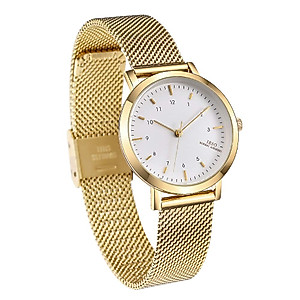 IBSO Women Stainless Steel Band Watches Ladies Quartz Wristwatches Waterproof Mesh Bracelet Watch Relogio Feminino (3639 Gold)