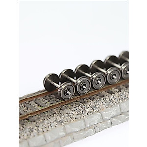 24pcs HO Scale 36" Metal Wheelsets 1:87 Metal DC Wheels Metal Axles C8721