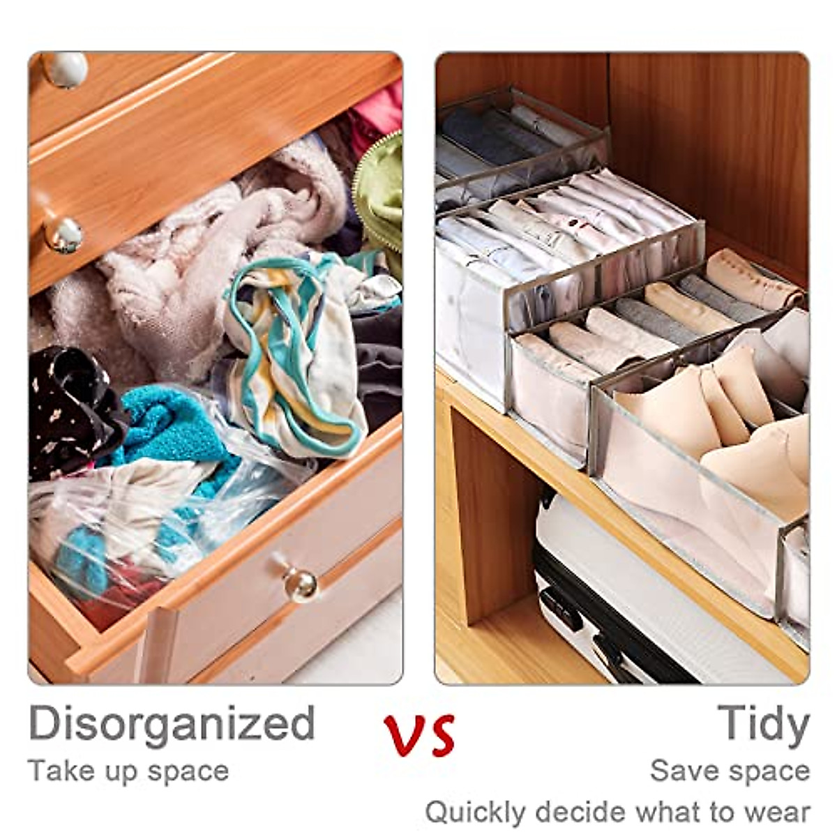 1 Pcs Wardrobe Clothes Organizer LACE INN Upgraded Drawer Wardrobe Closet Dresser Organizers for Clothing, Drawer Storage Organizer for Folding Jeans Bra Socks Underwear