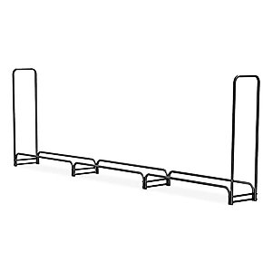 Firewood Rack Stand 12ft Steel Firewood Log Holder for Fireplace, Indoor Outdoor Metal Log Holder Stand, Black