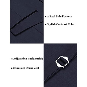 COOFANDY Men's Dress Vest Slim Fit Formal Dress Waistcoat Casual Business Wedding Suit Vest