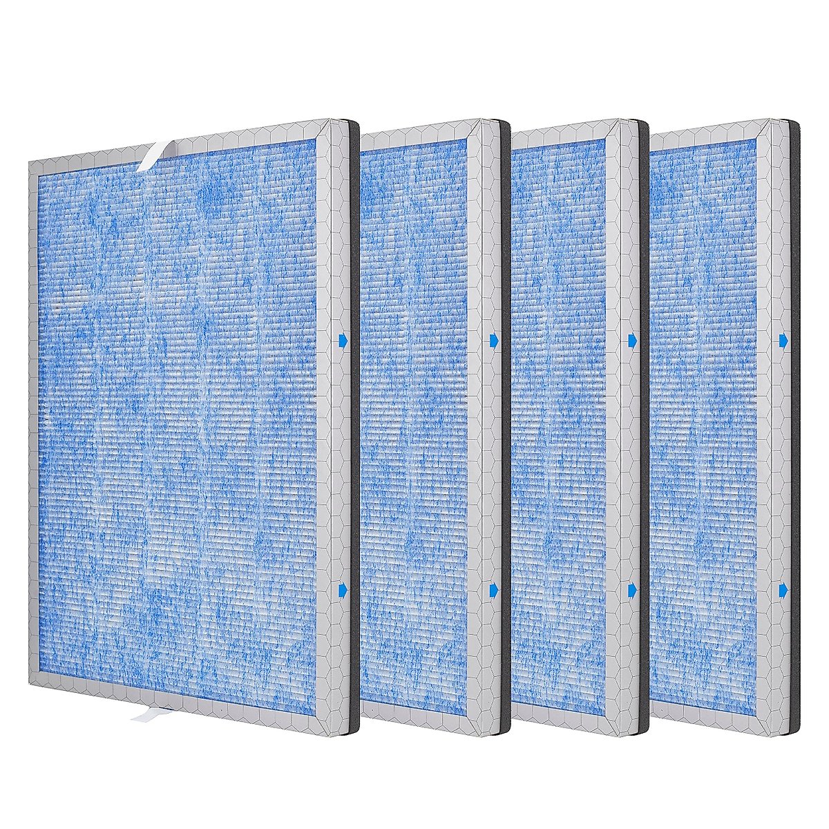 Asheviller MSA3/MSA3S Filter Replacement, Compatible with Membrane Solutions MSA3 and MSA3S Smart Air Purifier, 【Upgraded】3-in-1 H13 True HEPA Filter, 4 Pack