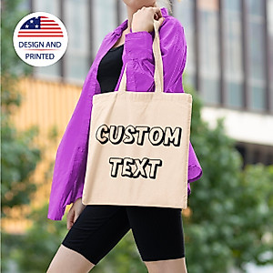 Personalized Your Text Here Tote Bag – Customized Bridesmaid Shoulder Bag – Custom Beach Canvas Shoulder Bag – Customize Grocery Bag