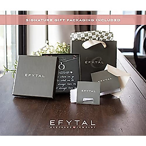 EFYTAL Friend Gifts for Women, Sterling Silver Studded Interlocking Circles Friendship Necklace, Best Friend Necklaces, Gifts for Friends Female, Bridesmaid Gift Ideas, Birthday Gifts for Women