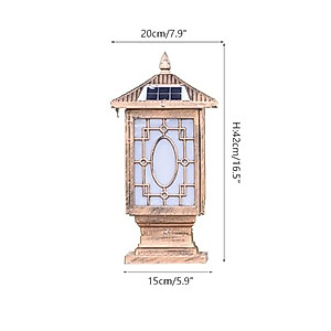 MODEBHD Automatic Switch Post Lantern, Pathway Outdoor Waterproof IP65 Aluminum Pillar Lamps, On/Off Solar Powered Post Lights, Villa Courtyard Lighting Fixtures