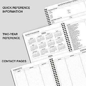 2023 Planner - Jan 2023 - Dec 2023, 8" x 10" (with Twin-Wire Binding), Planner 2023 with Weekly & Monthly Spreads, Strong Twin-Wire Binding, Round Corner, Improving Your Time Management Skill