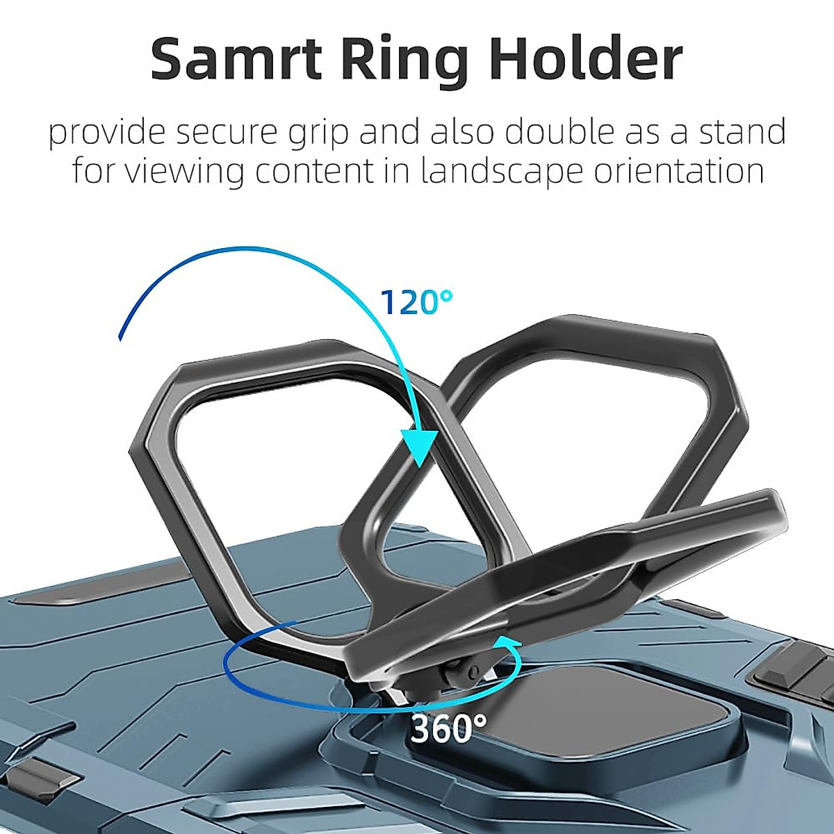 Arseaiy Case for Samsung Galaxy S9 Plus Phone Case Cover with Kickstand Carbon Fiber Silicone Bracket Phone Holder Shockproof Bumper Slim Fit Telephone Shell Blue