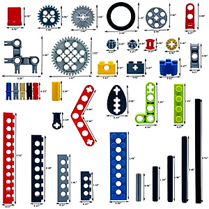 TACYILLU 202 Pcs Building Blocks Parts Gear Chain Wheels Connectors Axle, Liftarm, Pins Accessories Brick Sets Toys Tight Fit with Major Brands…