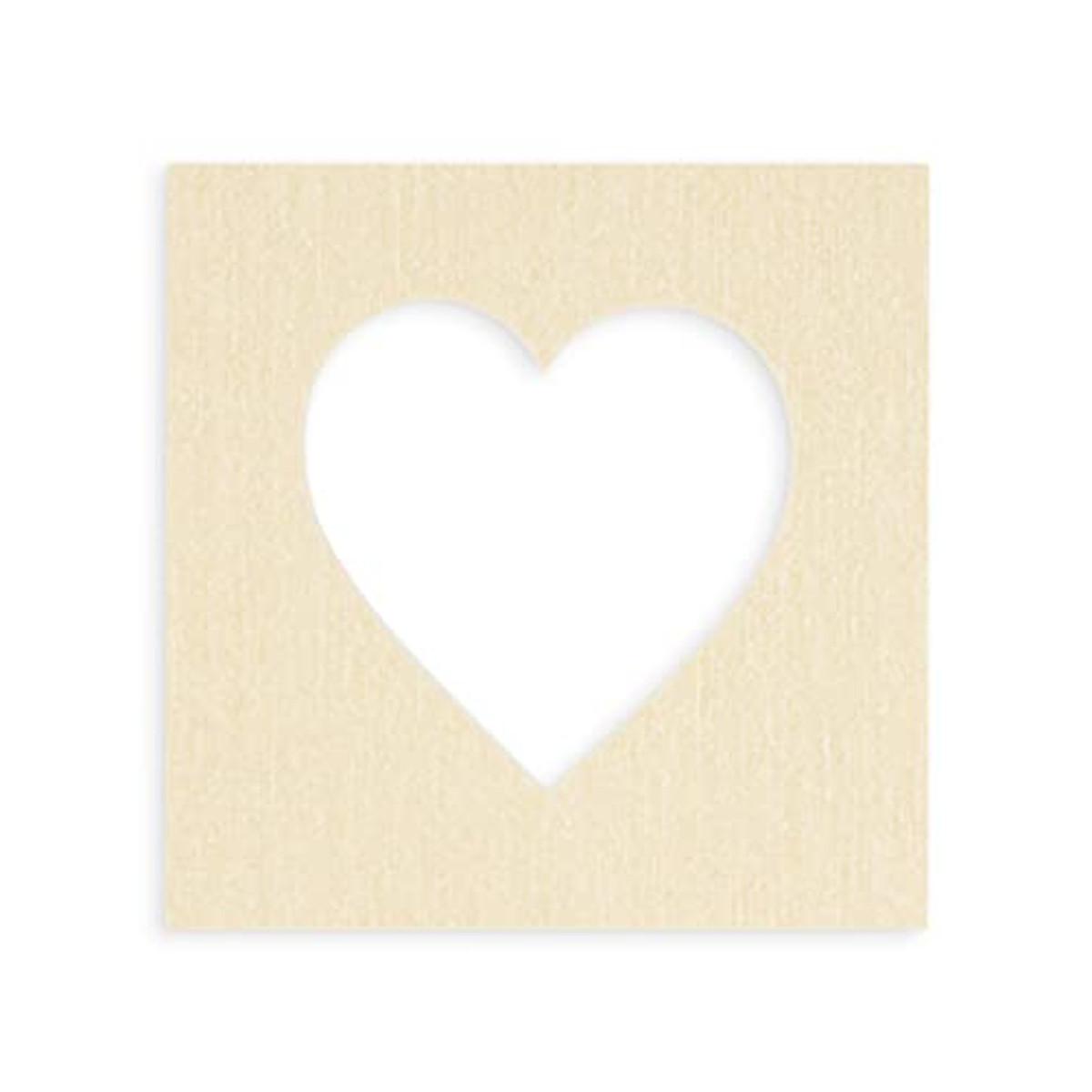 CountryArtHouse Fresh Linen Canvas Acid Free 8x8 Heart Picture Frame Mat with White Core Bevel Cut for 4x4 Pictures - Fits 8x8 Frame - Pack of 1 Matboard