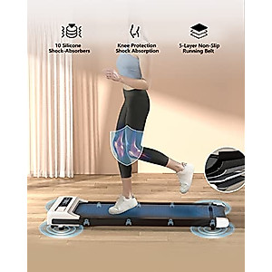 JURITS Walking Pad 2 in 1 for Walking and Jogging, Under Desk Treadmill for Home Office with Remote Control, Portable Walking Pad Treadmill Under Desk, Desk Treadmill in LED Display