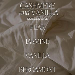 Sweet Water Decor Cashmere and Vanilla Soy Candle | Milky Coconut, Frangipani, Soft Cashmere, and Bourbon Vanilla Scented Candles for Home | 11oz Ribbed Glass Jar, 60+ Hour Burn Time, Made in the USA