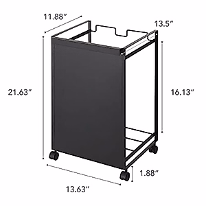 Yamazaki Home Tower Concealed Rolling Trash Sorter kitchen waste bins, One Size, Black