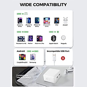 iPhone Fast Charger, 40W Super Dual USB C Wall Charger [MFi Certified] Double Port Apple USB C Charger with USB C to Lightning Cable and USB C to C Cable for iPhone 14 13 12 11 Pro Max Mini Pro iPad