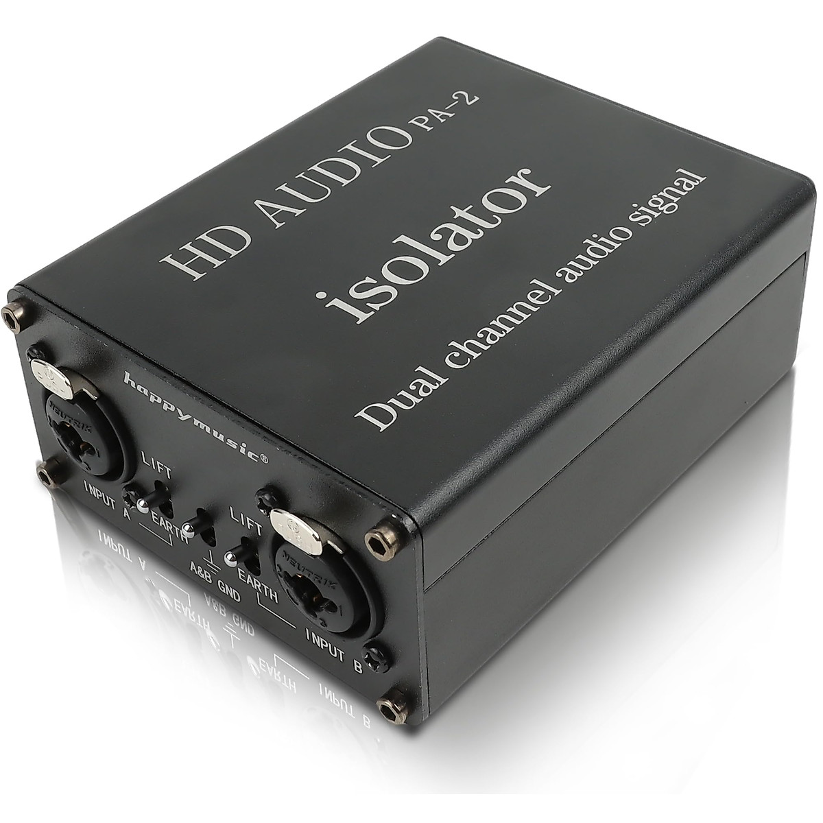 happymusic Professional Hum Eliminator XLR 1/4 inch, Dual Channel Ground Loop Isolator for Sound System, Subwoofer, Karaoke Speaker, Guitar, Keyboard, Bass