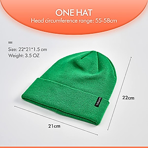 zowya Winter Beanie for Men Women Knit Cuff Snug Slouchy Skull Caps Classic Warm Spring Autumn 1-Hat (Green)