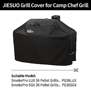 Jiesuo Grill Cover for Camp Chef 36 Inch Pellet Grills, SmokePro LUX 36, SmokePro SGX 36, Heavy Duty Waterproof Grill Cover for Camp Chef Grill