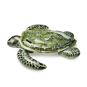 INTEX Realistic Sea Turtle Inflatable Pool Float: Animal Pool Toy for Kids – 2 Heavy-Duty Handles – 176lb Weight Capacity – 75" x 67" – for Ages 3+