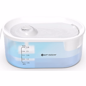 EFISDAY WF010 Cat Water Fountain, 101oz/3L Automatic Pet Water Fountain with Ultra Quiet Pump, BPA-Free, Transparent Water Dispenser for Dogs, Cats,Multiple Pets.