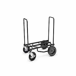 Rock-N-Roller R12STEALTH (All Terrain Stealth) 8-in-1 Folding Multi-Cart/Hand Truck/Dolly/Platform Cart/34" to 52" Telescoping Frame/500 lbs. Load Capacity, Black