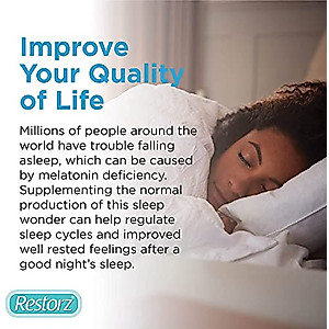 Restorz Restful Sleep Gummies with Melatonin 5mg, 5mg Melatonin Gummies Supplement to Support a Healthy Sleep Cycle, Strawberry Flavor, 112 Gummies