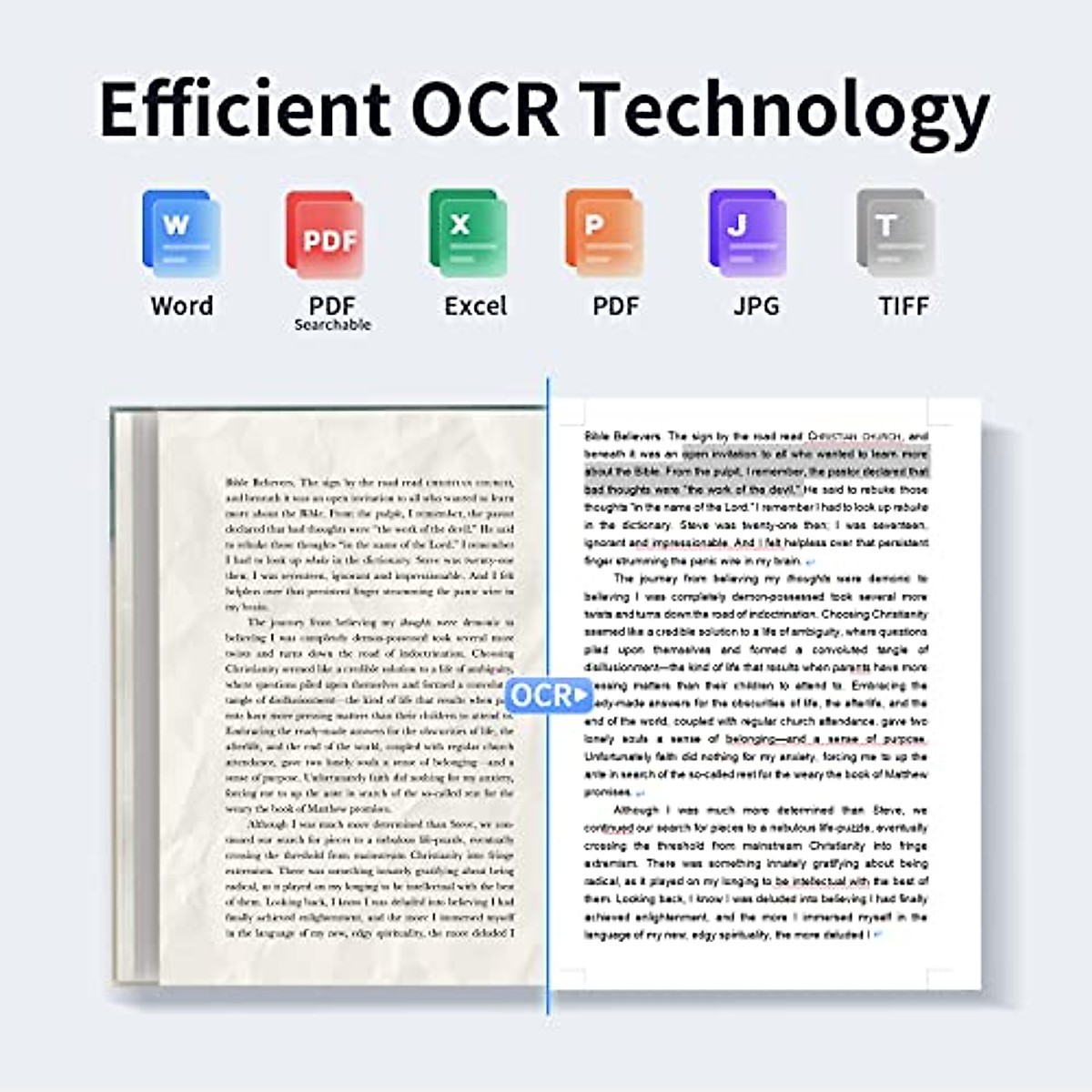 CZUR ET16 Plus Advanced Book & Document Scanner, 2nd Gen Auto-Flatten&Deskew Tech, 16MP Camera, Capture A3, 186 Languages OCR, Convert to PDF/Searchable PDF/Word/Tiff/Excel, Run On Windows&MacOS