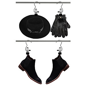 IPOW 12 PCS Boot Hanger Clips, Stainless Steel Laundry Hook Hanging Clothes Portable for Home and Travel